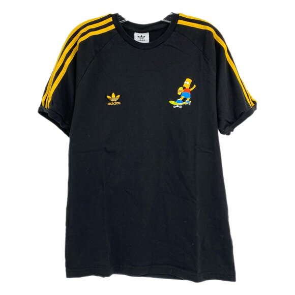 adidas | Shirts | Adidas Black Yellow The Simpsons Striped Sleeve Tee ...
